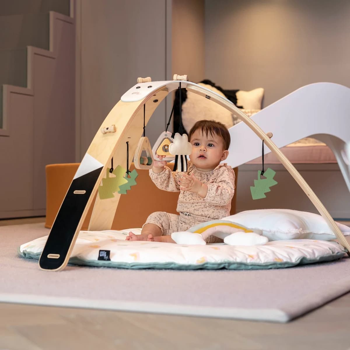 Little Hoppa® 3-in-1 | Wooden Baby Gym, Bouncer & Activity Table